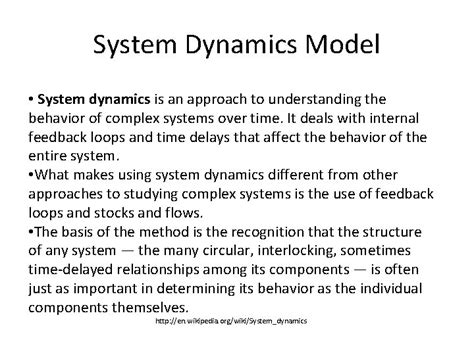 System Dynamics Model Dr Feng Gu System Dynamics