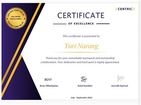 Yuri Narang On Linkedin Achievement Recognition