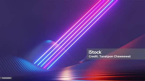 어두운 장면에서 빛나는 플래시 네온과 빛의 3d 렌더링 빠르게 움직이는 빛의 선 3차원 형태에 대한 스톡 사진 및 기타 이미지