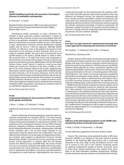 Pdf Q Sar Modelling In Pesticide Risk Assessment Toxicological
