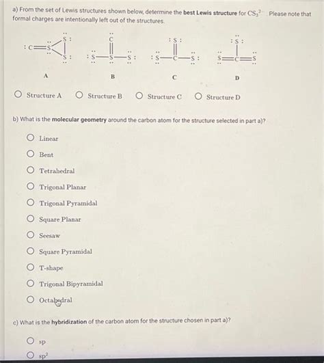 Solved A From The Set Of Lewis Structures Shown Below