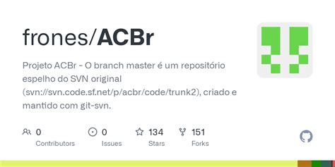 GitHub frones ACBr Projeto ACBr O branch master é um repositório