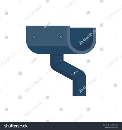 Construction Gutter Icon Flat Illustration Construction Stock Vector