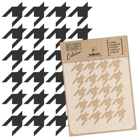 Houndstooth Stencil Reusable Diy Art And Craft Template Etsy