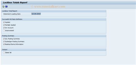 FOEBL SAP Tcode Lockbox Total Report