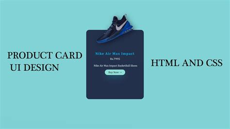 product card ui design using html and css e commerce card youtube