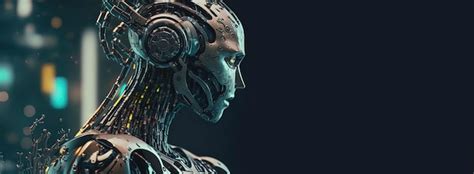 Premium Photo Robot Immersed In Matrix Code Background Generative Ai