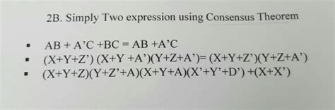 solved simply two expression using consensus theorem ab