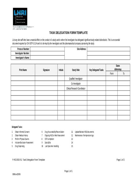 Task Delegation Doc Template Pdffiller