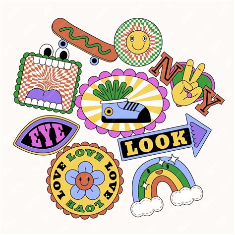 손으로 그린 복고풍 브랜딩 레이블 컬렉션 무료 벡터