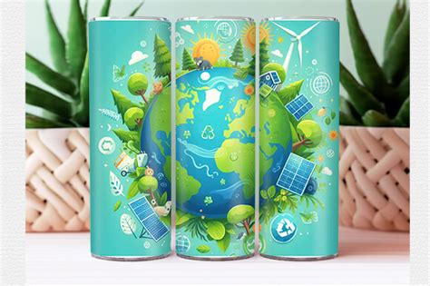 Earth Day Tumbler Wrap Skinny Tumbler Graphic By Crafted Wonders