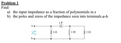 Solved Problem Find A The Input Impedance As A Fraction Chegg Com