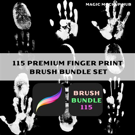 115 Finger Print Brushes For Procreate Procreate Brush Brushes Bundle Finger Print Brush
