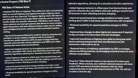 Tesla Fsd Beta 11 Release Notes R Teslainvestorsclub