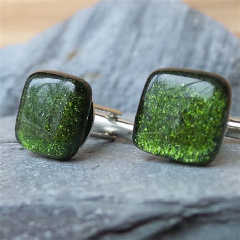 Green Cufflinks Etsy
