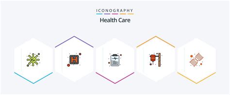 Health Care 25 FilledLine Icon Pack Including Genetics Medical Check