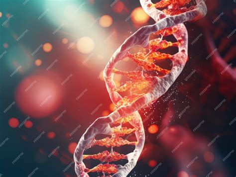 Premium Ai Image Closeup Medical 3d Illustration Of Dna Under Microscope