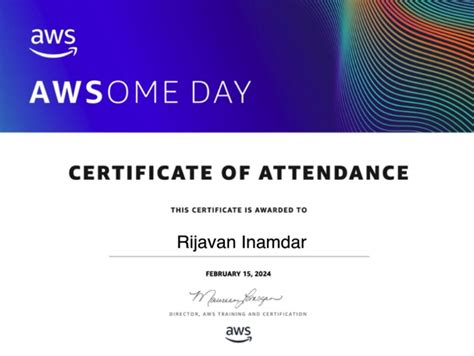 Rijavan Inamdar On Linkedin Awsomeday Cloudcomputing Continuouslearning Aws