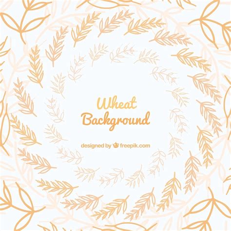 손으로 그린 밀 배경 무료 벡터