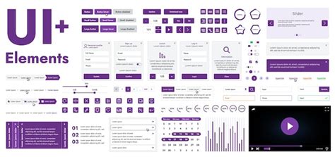 Premium Vector A Set Of Modern Web Interface Elements