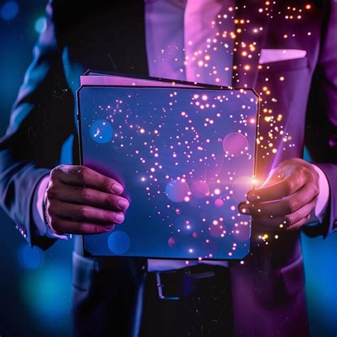 Businessman Holding Folder Icon Document Management Concept Premium Ai Generated Image