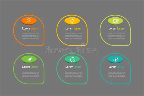 Business Concept 6 Steps Multicolor Shape And Label Design For Workflow Layout Diagram