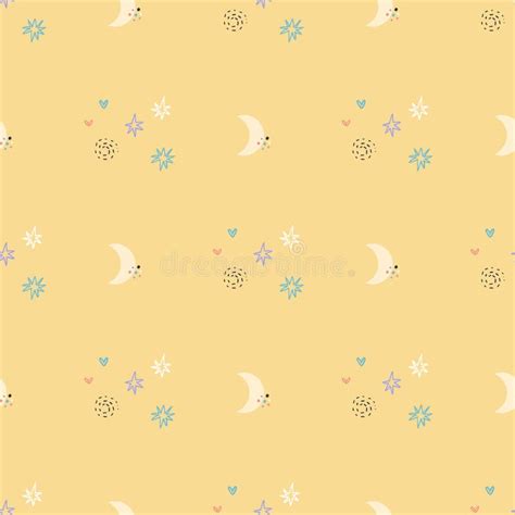 Cosmos Cute Galaxy Seamless Pattern Vector Illustration Stock Vector