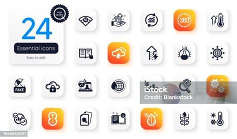 과학 평면 아이콘의 집합입니다 더러운 물 날씨 온도계 및 웹 응용 프로그램에 대 한 비오는 날씨 요소 벡터 360도 촬영에 대한 스톡 벡터 아트 및 기타 이미지 Istock