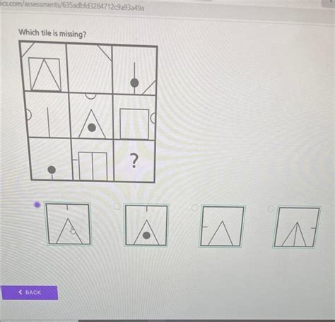 Solved Which Tile Is Missing Chegg Com