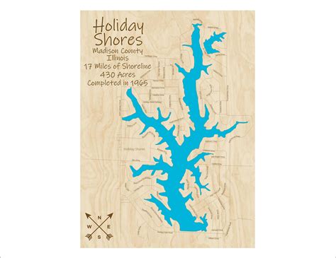Holiday Shores Il Wood Map Multi Layered And Large Sized Etsy