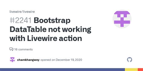 Bootstrap Datatable Not Working With Livewire Action · Issue 2241