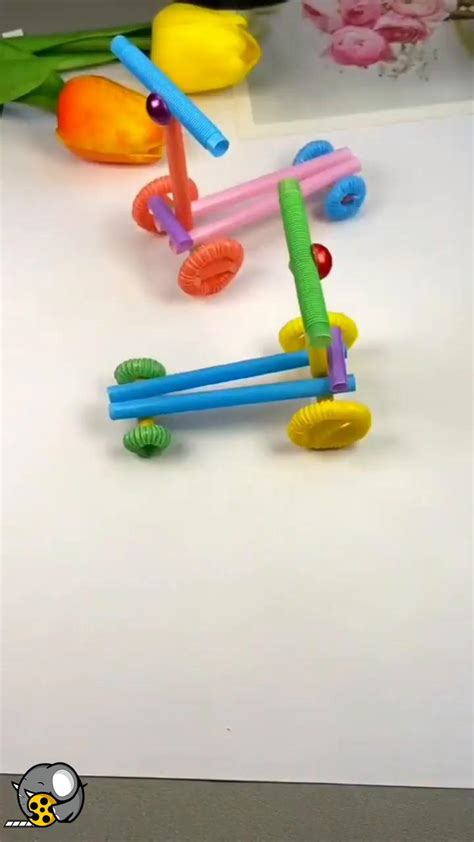 کاردستی دوچرخه با نی نوشابه فیلو