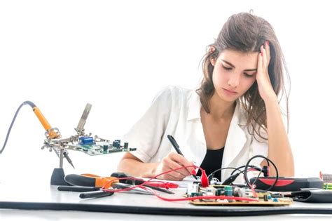 Premium Photo Woman Repairing Computer Part Service Center Electronics Repair Service