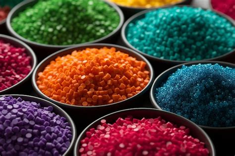 Premium Ai Image Colorful Plastic Pellets And Pigmented Granules Premium Ai Image Colorful Plastic Pellets And Pigmented Granules
