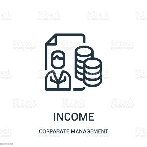 Corparate 관리 컬렉션에서 소득 아이콘 벡터입니다 얇은 라인 소득 개요 아이콘 벡터 일러스트 레이 션입니다 웹 및 모바일 앱 로고 인쇄 미디어에 사용할 선형