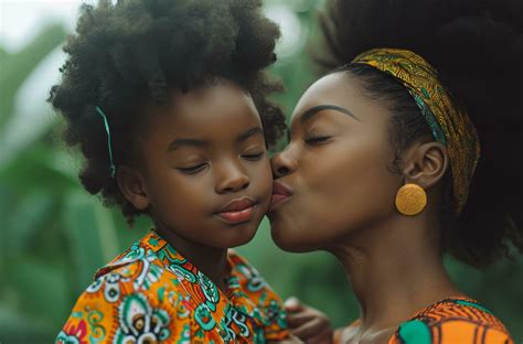 Ai Generated Mother Kissing Daughter On The Cheek Stock Photo At Vecteezy