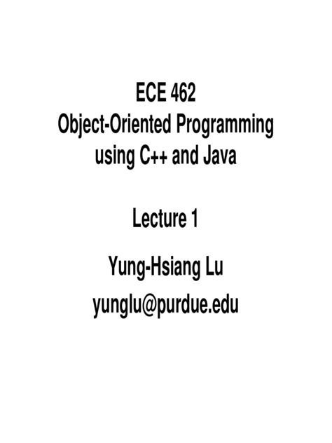 ece 462 object oriented programming using c and java yung hsiang lu
