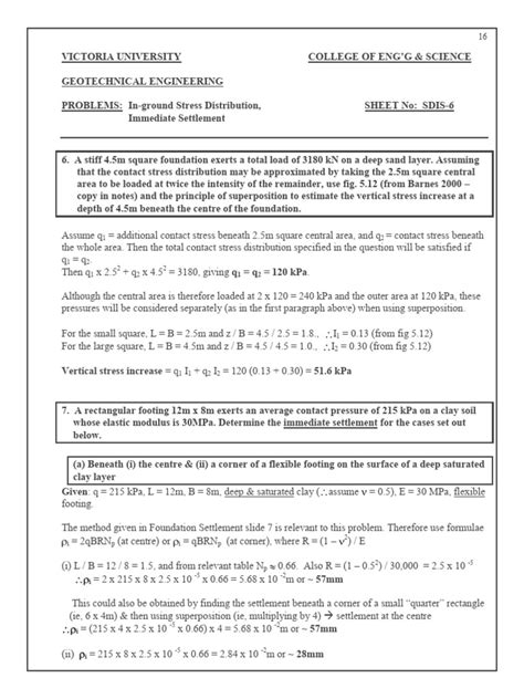 Settlement Solved Problems Pdf Geotechnical Engineering Horticulture