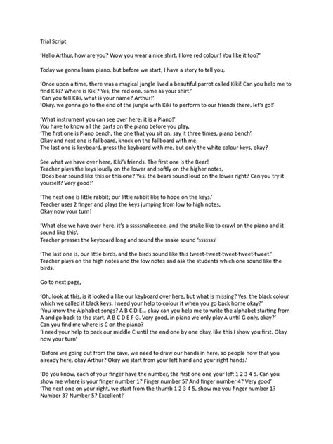 Trial Script Pdf Piano