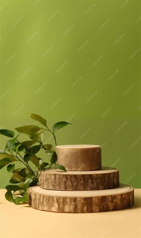 Premium Ai Image Double Podiums In Tropical Green Backgrounf For A Product Presentation