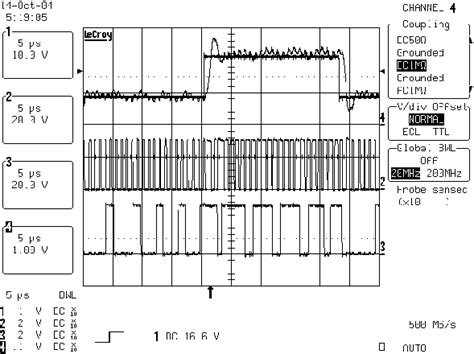 output and reference voltages top hf middle and lf bottom buck