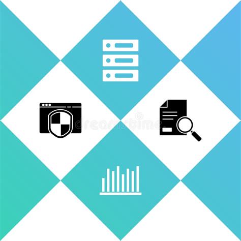 Set Browser With Shield Pie Chart Infographic Server Data Web Hosting And Document Search