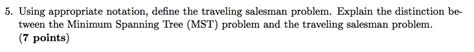 Solved 5 Using Appropriate Notation Define The Traveling Salesman