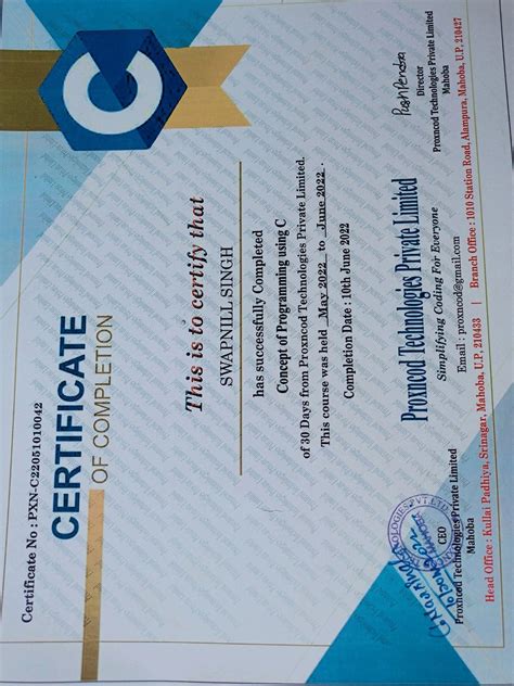 swapnill singh on linkedin codingjourney cprogramming certification