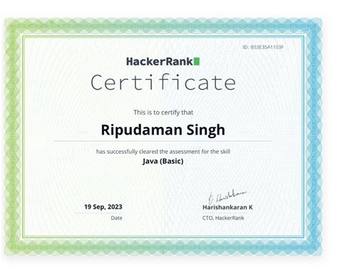 ripudaman singh on linkedin hackerrank java certification coding
