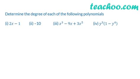 Practice Problems Degree Of Polynomials With Videos Teachoo