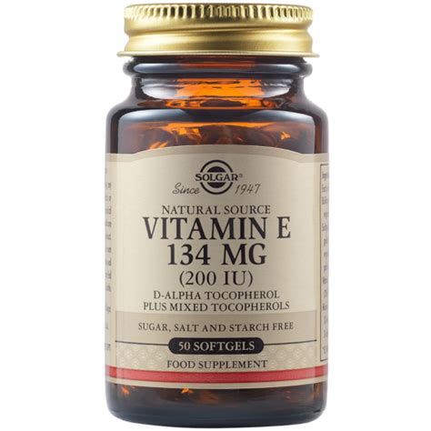 Solgar Vitamin E 134mg (200IU) 50 Softgels | Wecare.gr