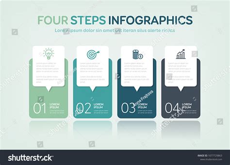 Four Steps Infographics Can Illustrate Strategy Stock Vector Royalty Free 1077729863