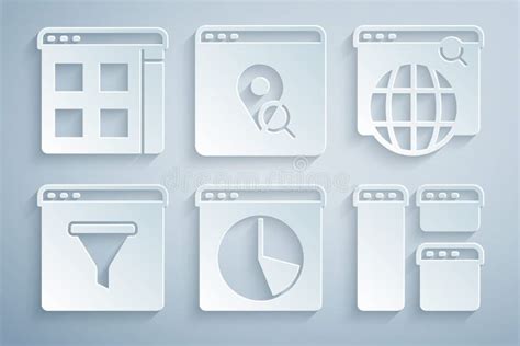 Set Graph Chart Infographic Search Engine Browser Window Infographic