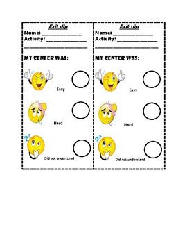 Exit Slips By T World TPT